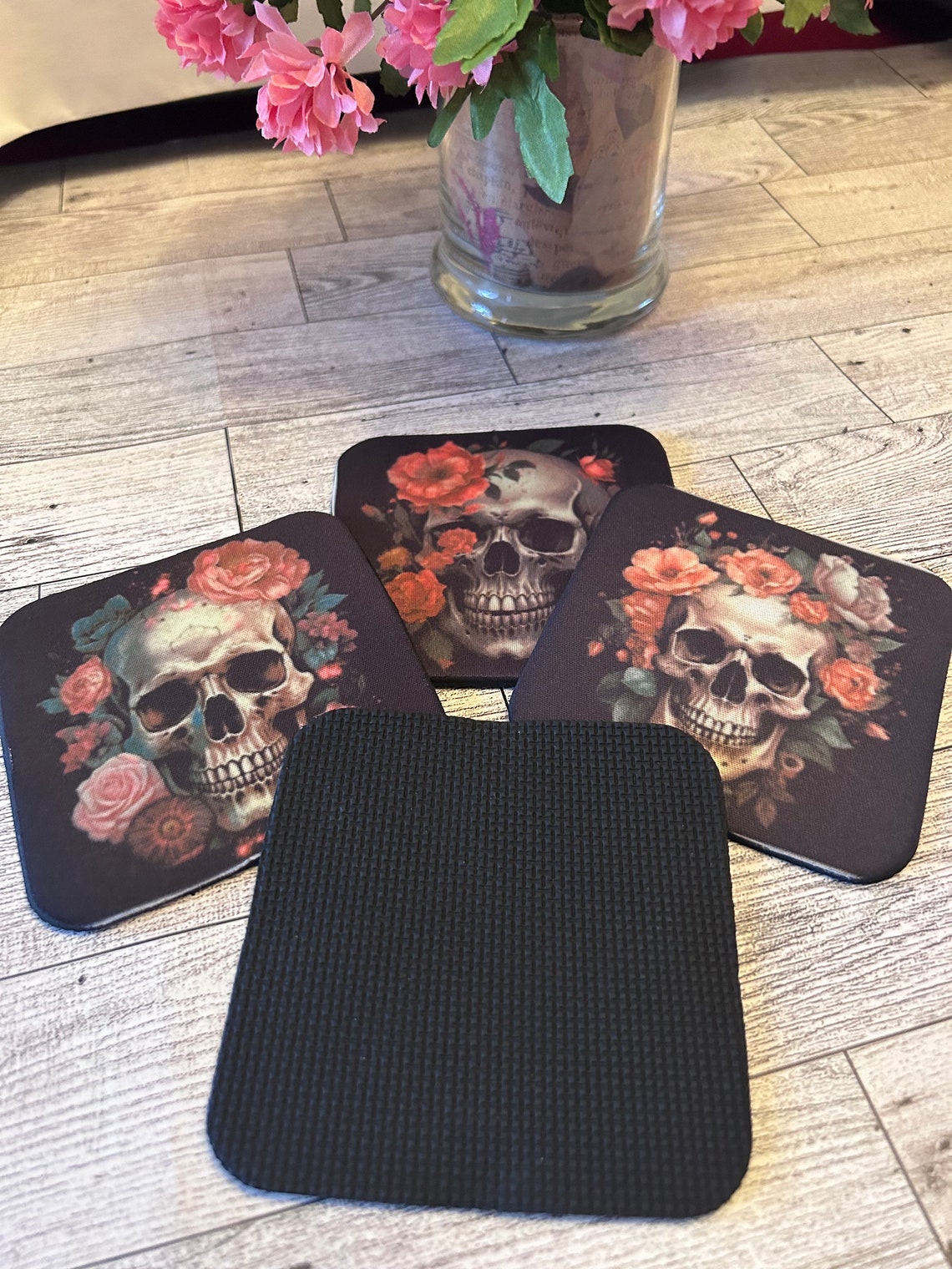 Skulls Coasters (set of 4) - Etsy