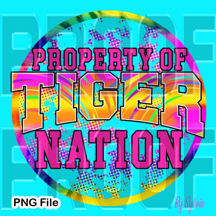 1 Digital File, Tiger Nation, PNG, Mascot, Colorful, Spirit, School ...