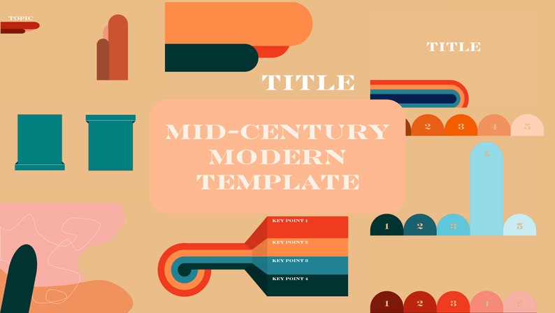 Mid-century Modern Powerpoint Template | Customizable Vintage-styled ...