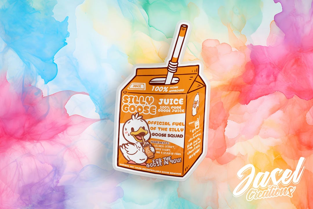Silly Goose Juice Funny Kawaii Sticker | Silly Goose Vinyl Decal ...