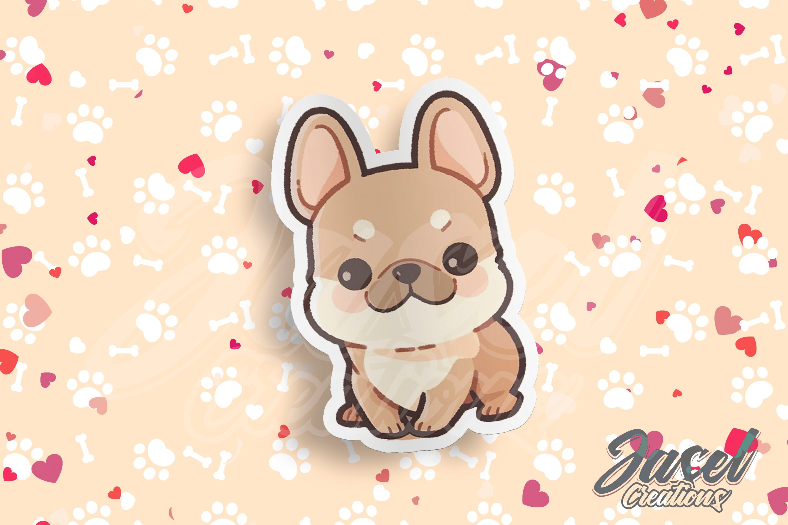 Adorable French Bulldog Stickers Kawaii Vinyl Decals, Waterproof & Uv ...