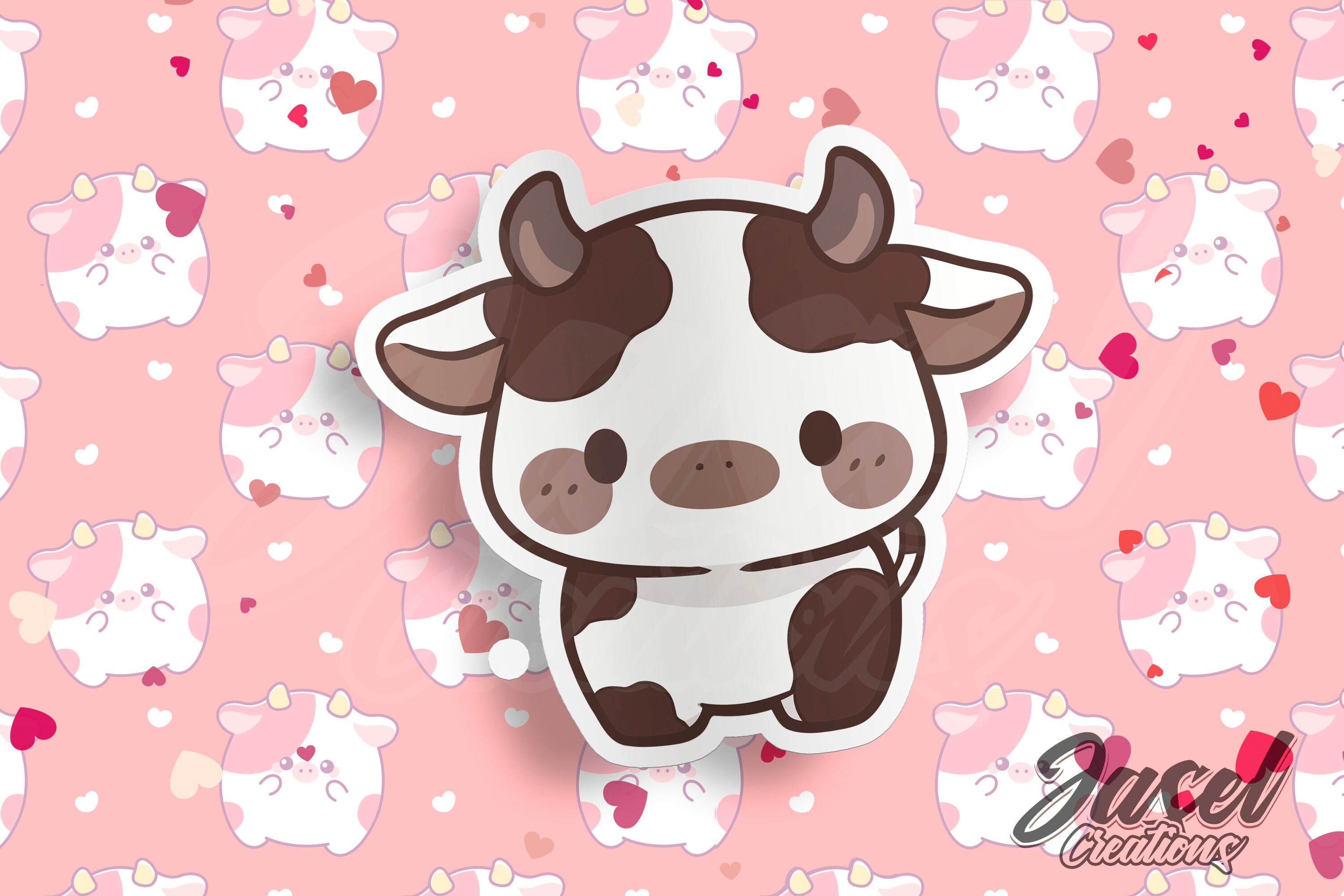 Colorful Kawaii Cow Stickers Vibrant Vinyl Decals, Waterproof & Uv ...