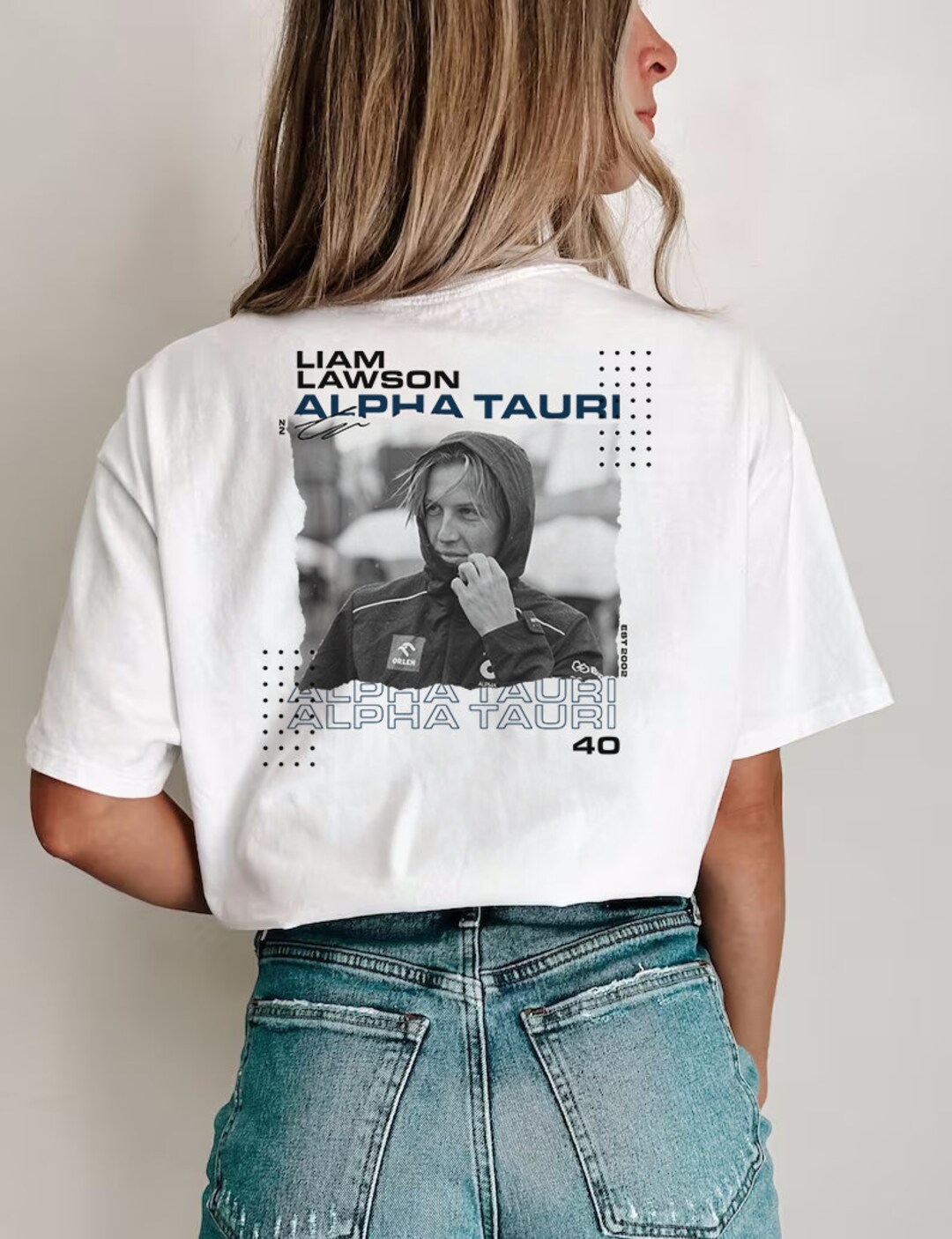 Liam Lawson Paper Cutout Comfort Colors Shirt, Liam Lawson, Alpha Tauri ...