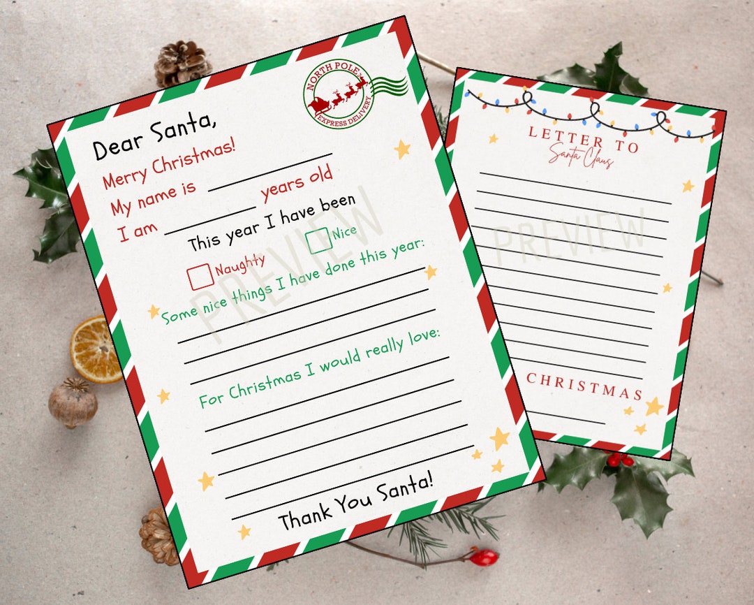 Christmas Elf Letter to Santa Clause Bundle Printable Instant Download ...