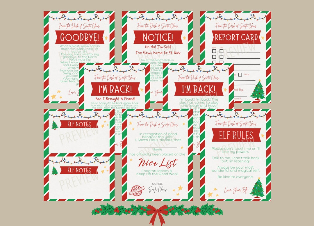 Christmas Elf Printable Kit - Etsy