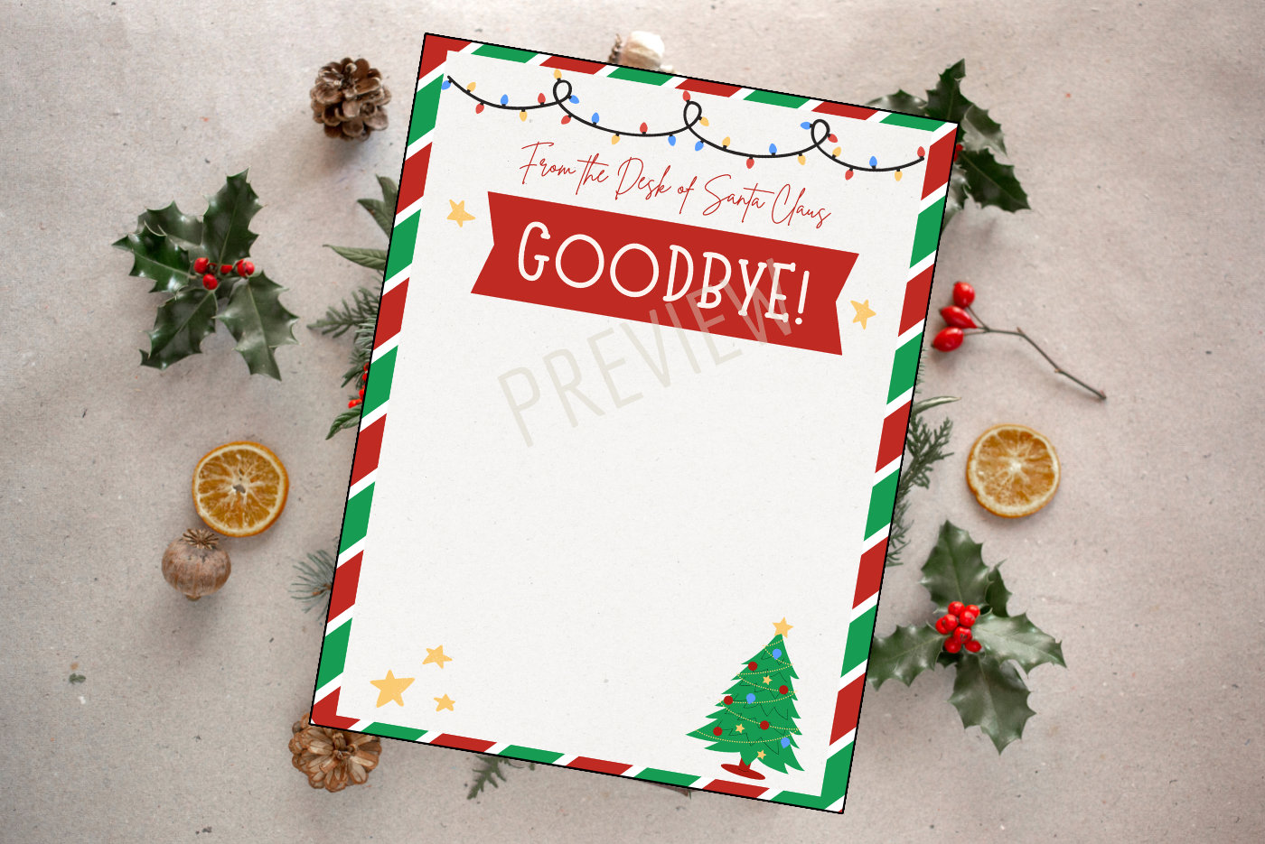Christmas Elf Letter Goodbye Letter Blank Letter Printable - Etsy