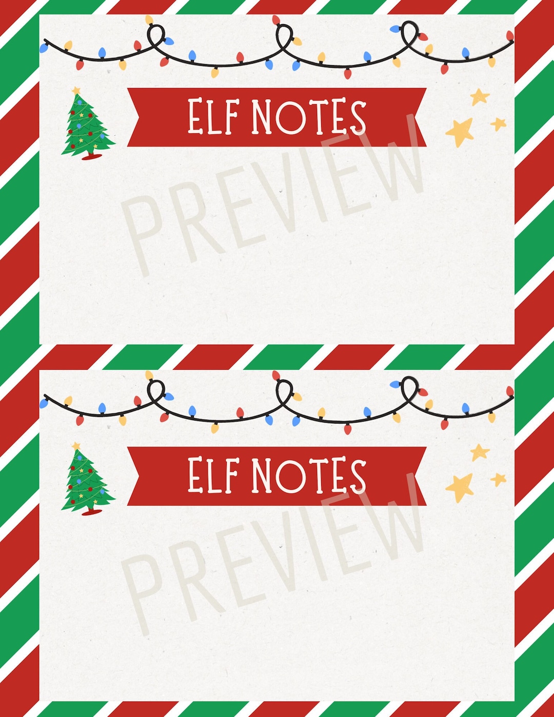 Christmas Elf Blank Note Letter From the Desk of Santa Clause Printable ...