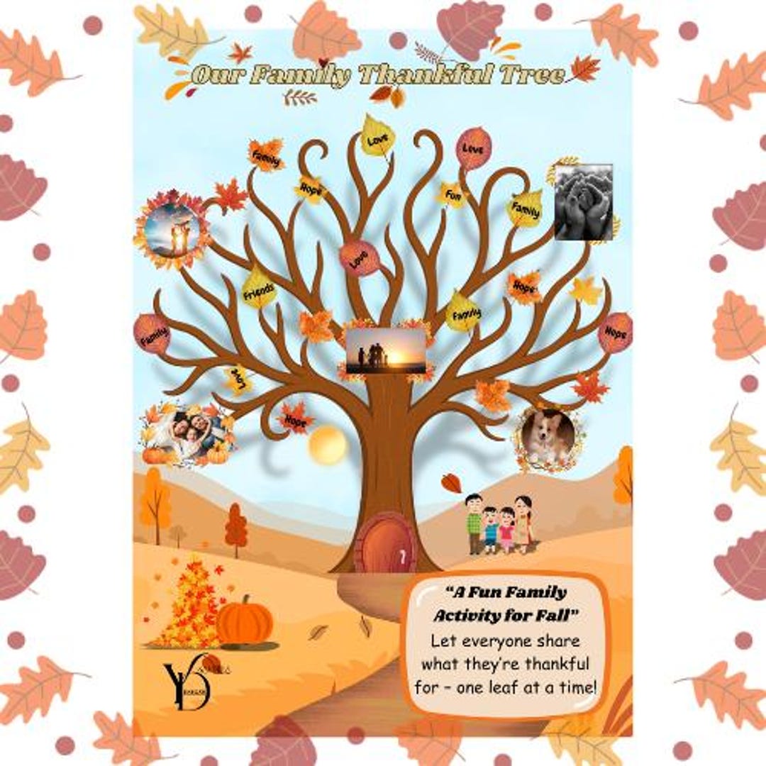 Thankful Tree Coloring Printable | Color-your-own Gratitude Tree | A2 ...