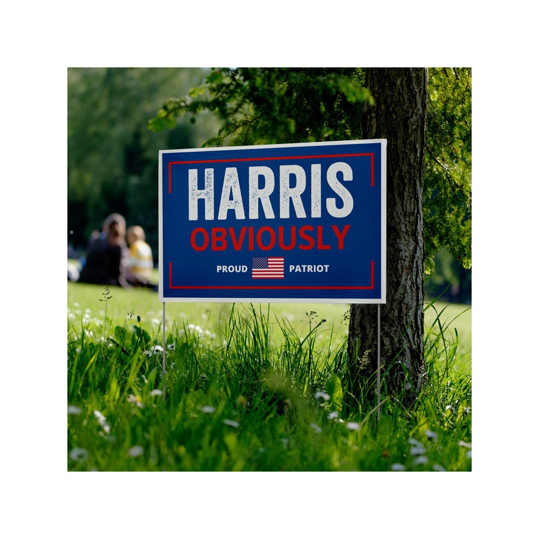 Harris Obviously Yard Sign, Kamala Harris Campaign Sign Democratic Lawn ...