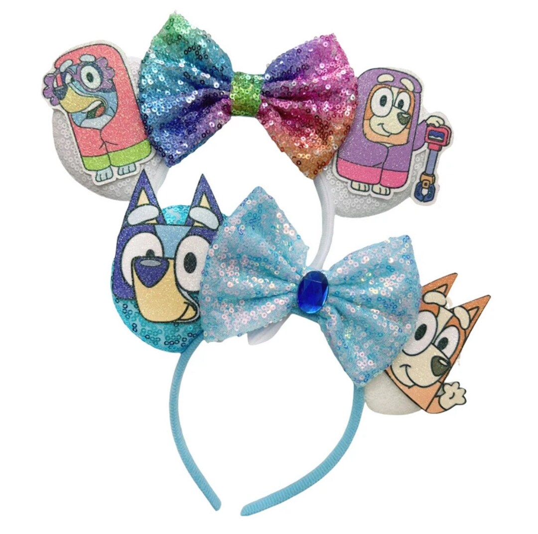 Bluey Bingo inspiró Disney tipo Mickey Ears Cumpleaños Niñas Perro ...