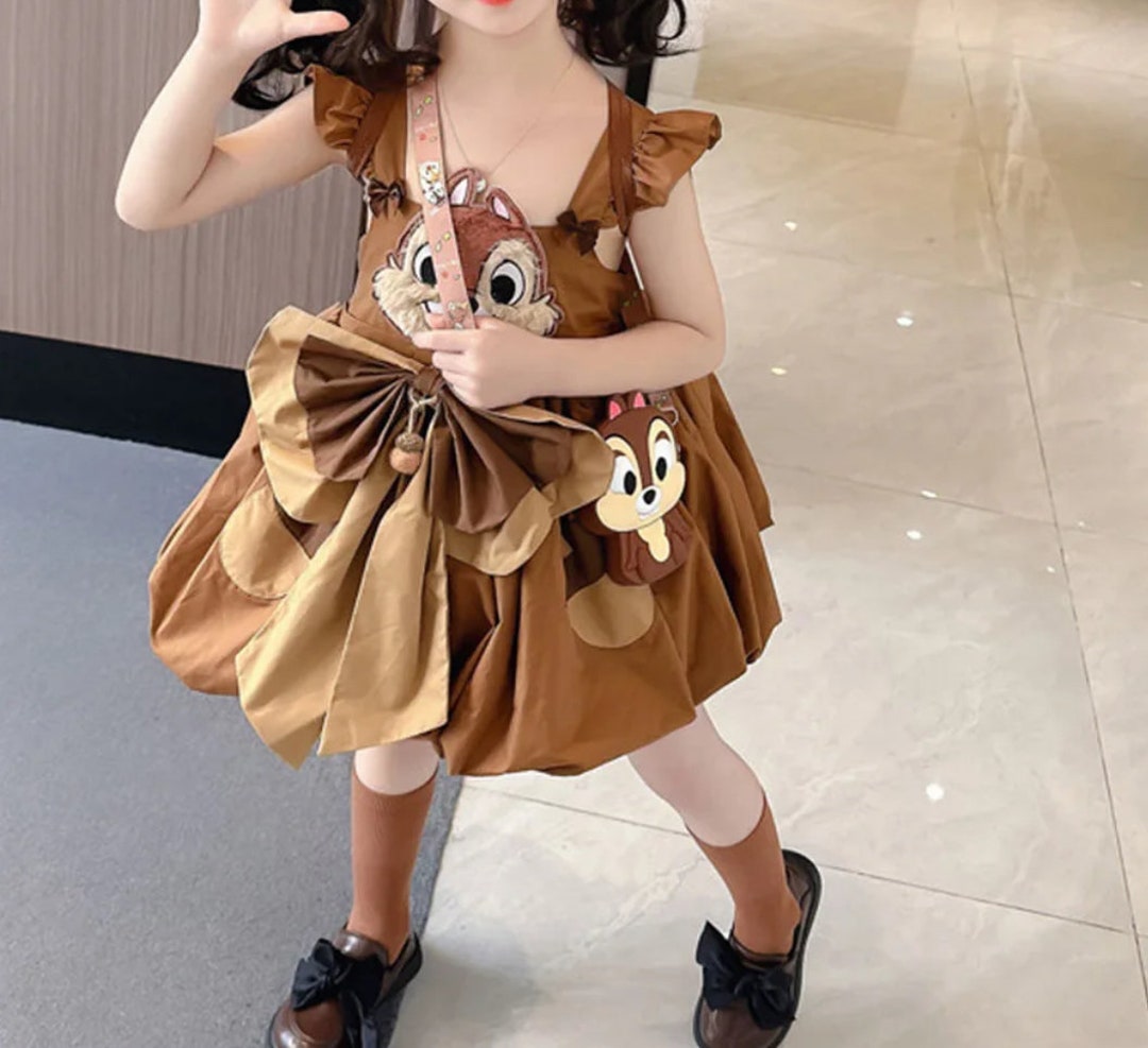 Disney Chip and Dale Kids Dresses Cute Long Sleeve Princess Dress Girl ...
