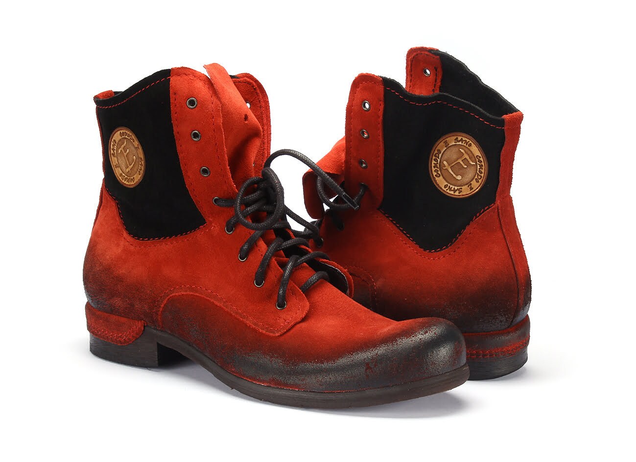Red Men’s Suede Leather Boots Colin - Etsy