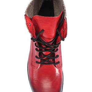 Red Hand-painted Men’s Leather Boots Colin - Etsy