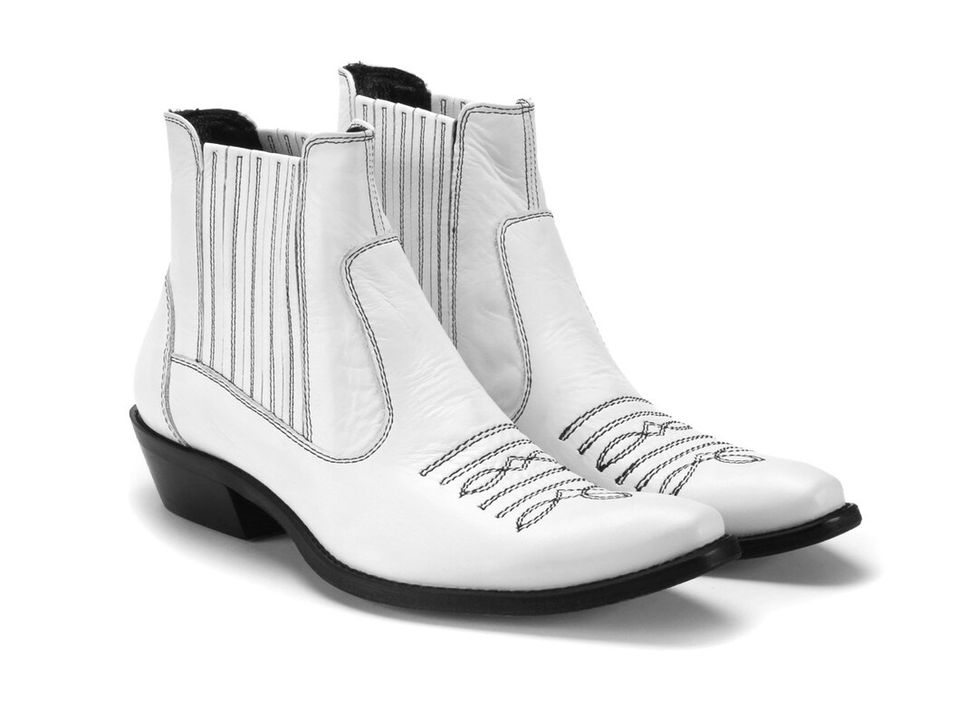 Stilvolle Herren Cowboy Boots Weiß - Klassisches Western-Design ...