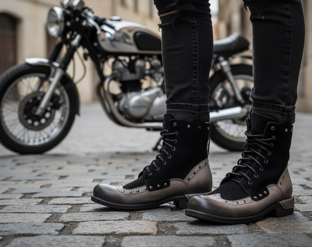 Handmade Leather Motorcycle Boots - Men's Moto Ankle Boots - Etsy