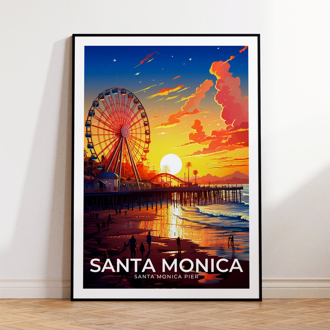 Santa Monica Pier Printable Download Santa Monica Flat - Etsy