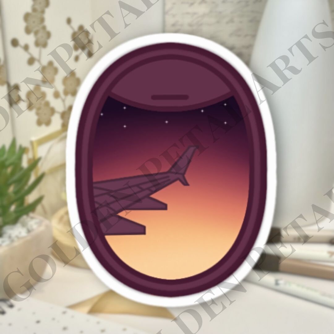 Dark Sunset Plane Window Sticker | Nature | Wing | Sky | Maroon ...