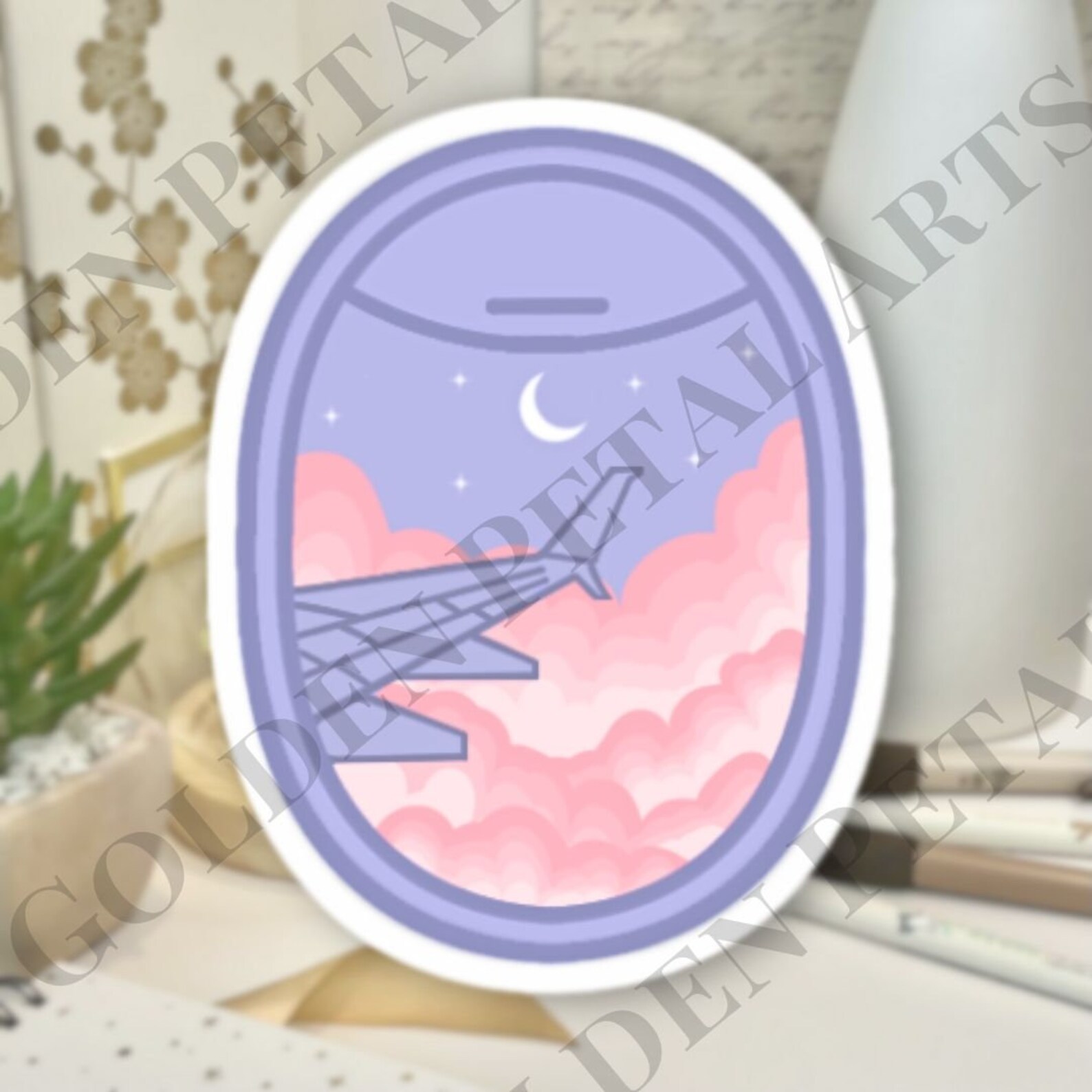 Periwinkle Rose Sky Plane Window Sticker | Nature | Wing | Purple ...