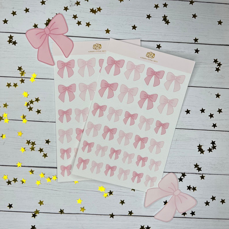 Coquette Bow Sticker Sheet - Etsy