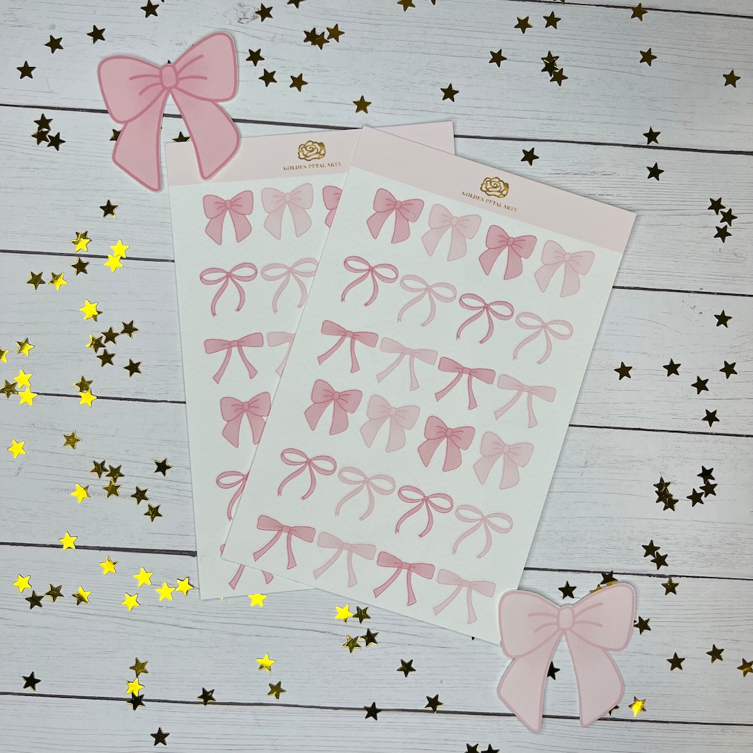 Coquette Bow Sticker Sheet - Etsy