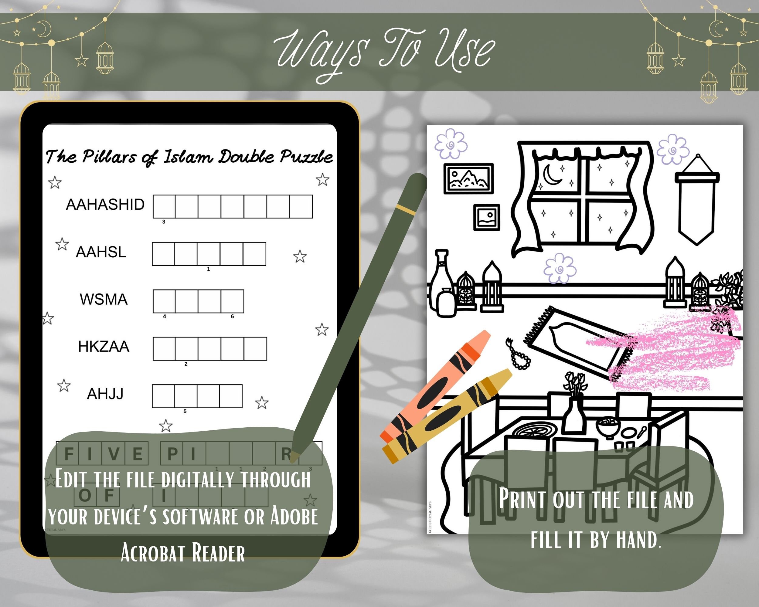 Ramadan Coloring Pages and Activities - Digital | Islamic | Teaching ...