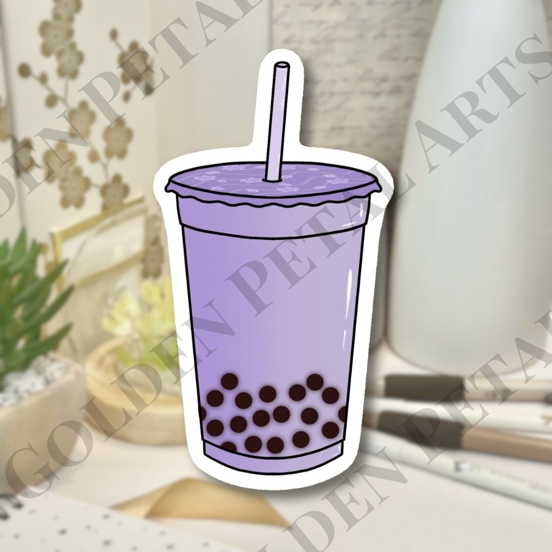 Taro Bubble Tea Sticker | Milk Tea | Boba Tea | Drink Sticker | Food ...