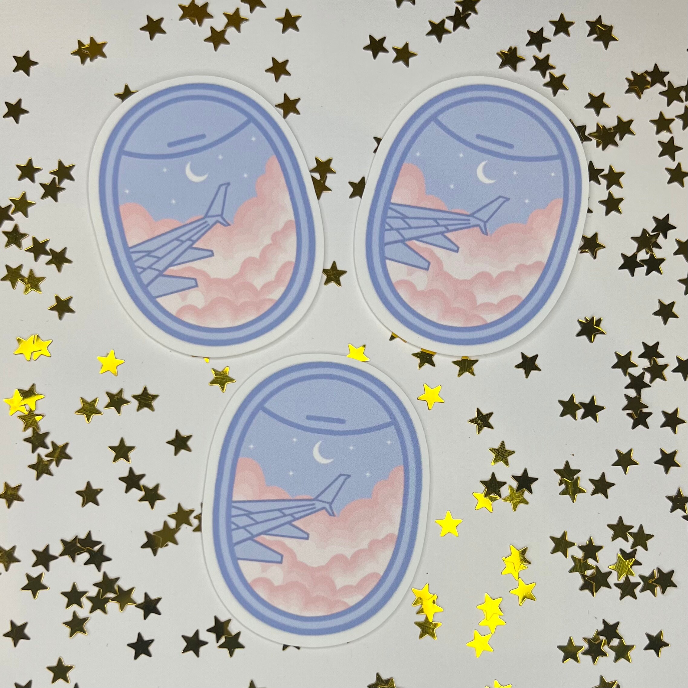 Periwinkle Rose Sky Plane Window Sticker | Nature | Wing | Purple ...