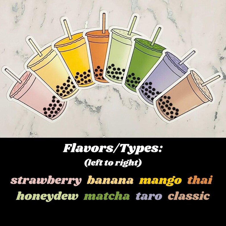 Mango Bubble Tea Sticker | Milk Tea | Boba Tea | Drink Sticker | Fruit ...