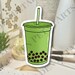 Matcha Bubble Tea Sticker | Milk Tea | Boba Tea | Drink Sticker | Food ...