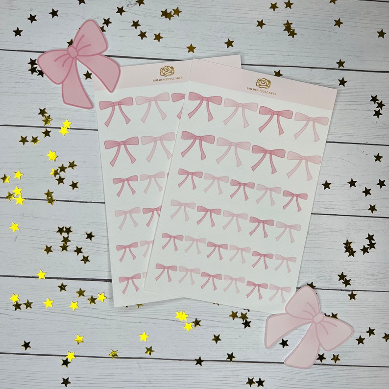 Coquette Bow Sticker Sheet - Etsy