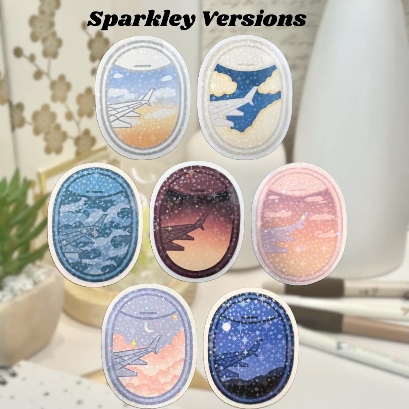 Periwinkle Rose Sky Plane Window Sticker | Nature | Wing | Purple ...