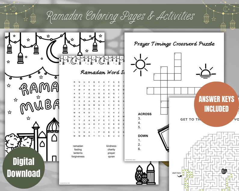 Ramadan Coloring Pages and Activities Digital Islamic Teaching ...