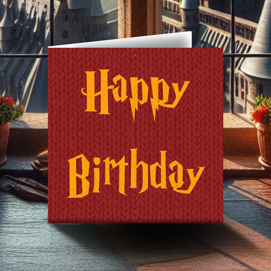 Harry Potter Gryffindor Card | Personalised Custom Birthday Thank You ...