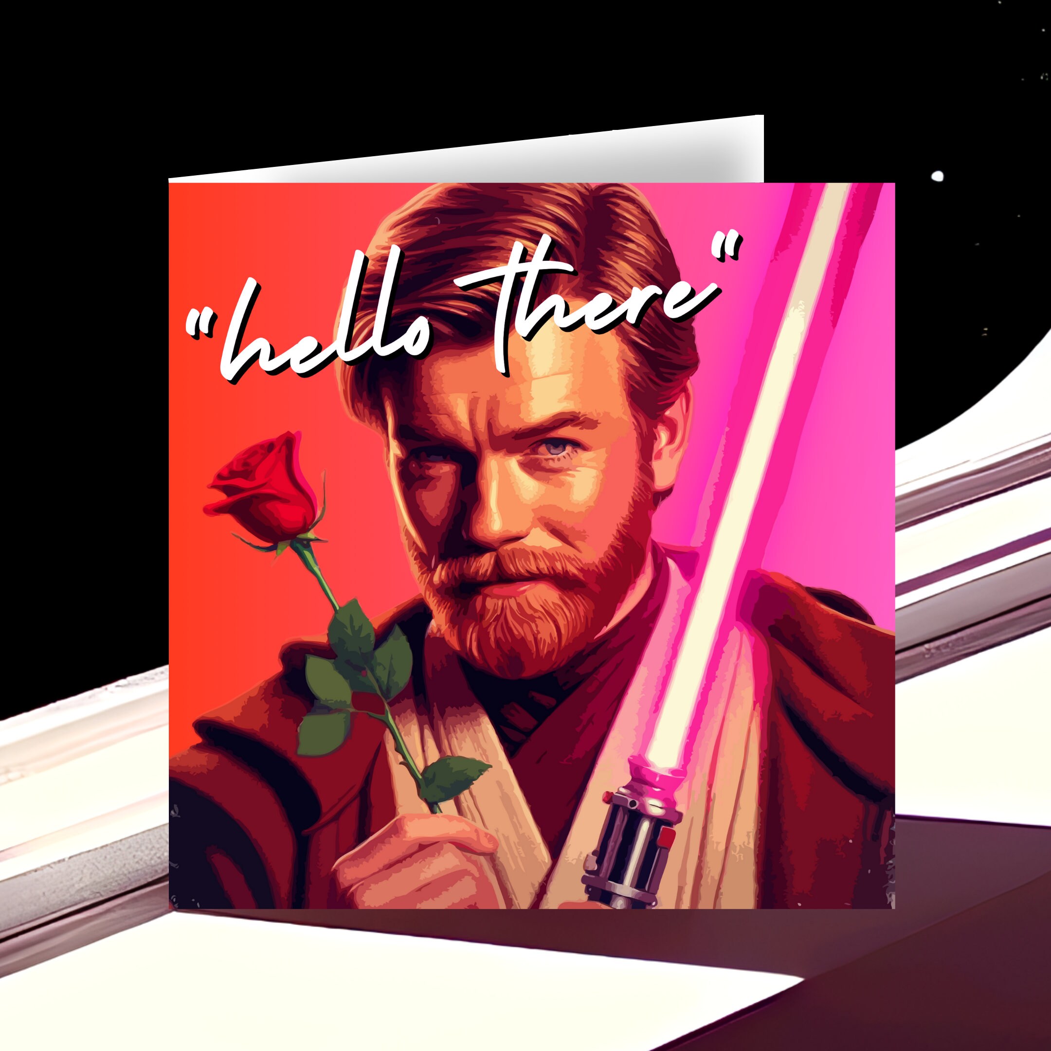 Star Wars Valentine's Day Card Obi-wan Kenobi hello There Geek Movie ...