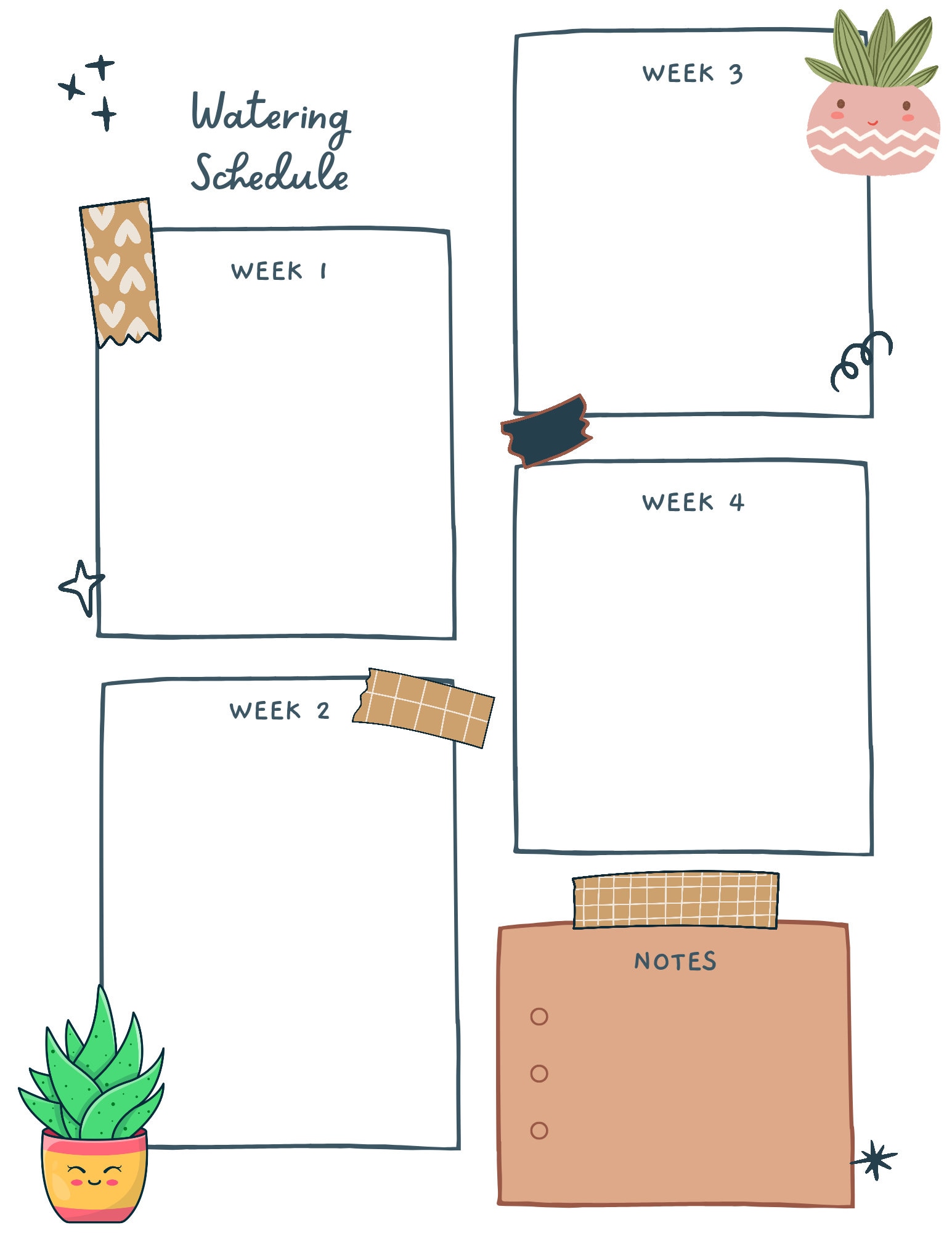 Printable Plant Care Chart - Etsy
