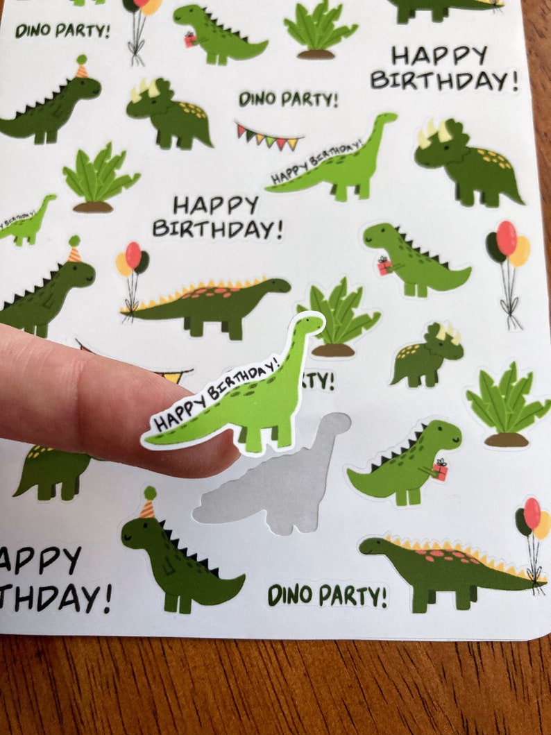 Dinosaur Birthday Sticker Sheet Bundle - Etsy