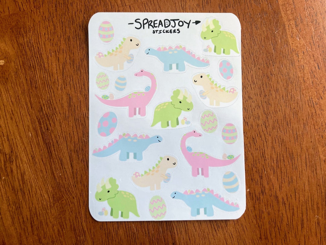 Dinosaur Easter Egg Springtime Sticker Sheet - Etsy