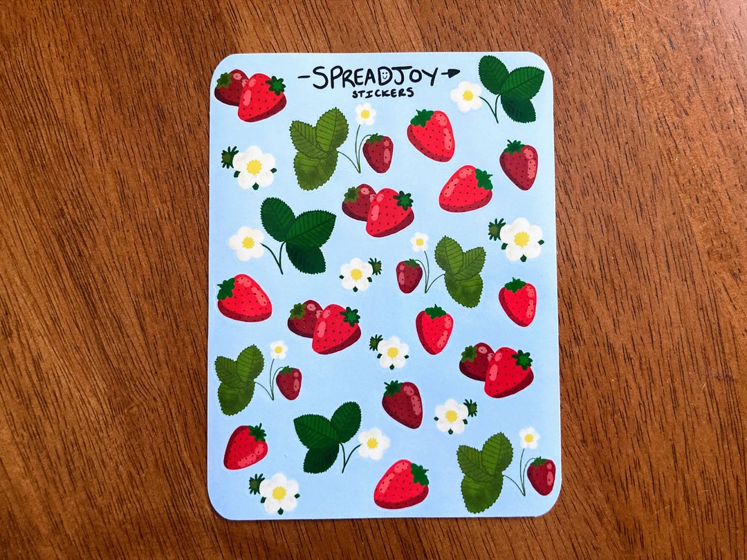 Strawberry Sticker Sheet - Etsy