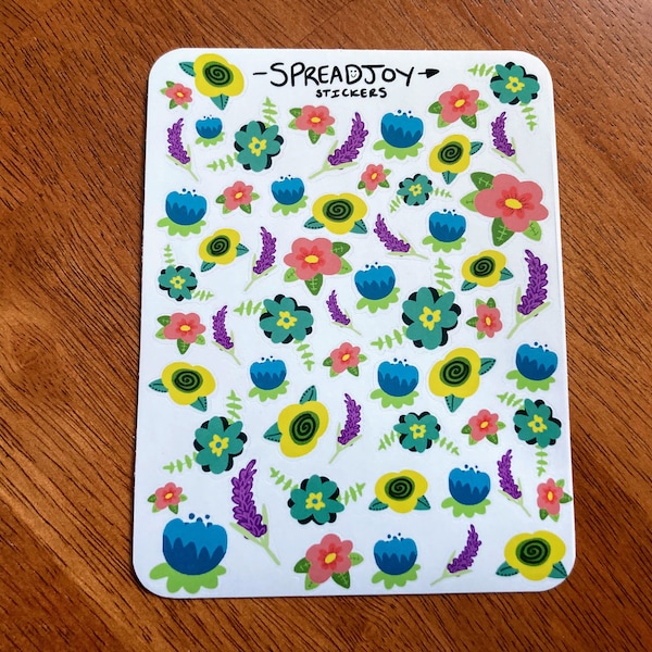 Flower Sticker Sheet - Etsy