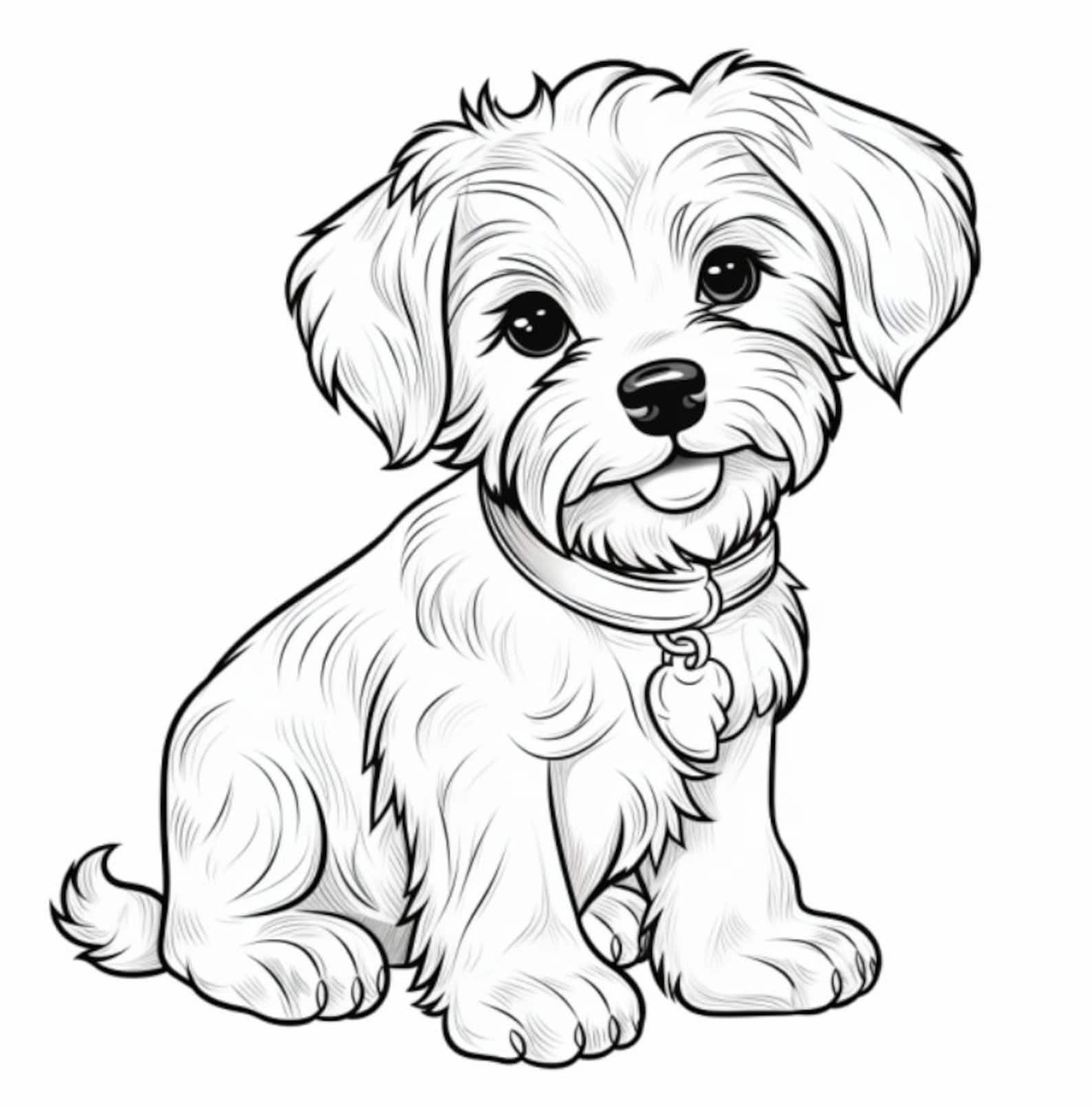Cachorro. Libro para colorear para niños - Etsy España