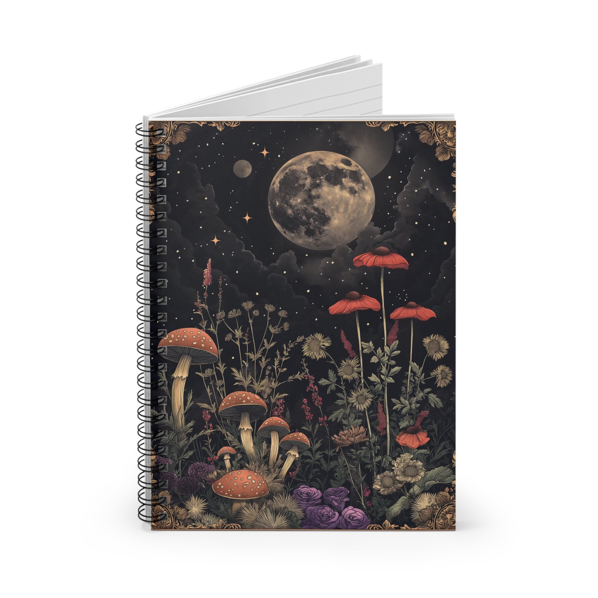 Cottagecore Occult Theme Whimsigoth Spiral Notebook - Ruled Line for ...