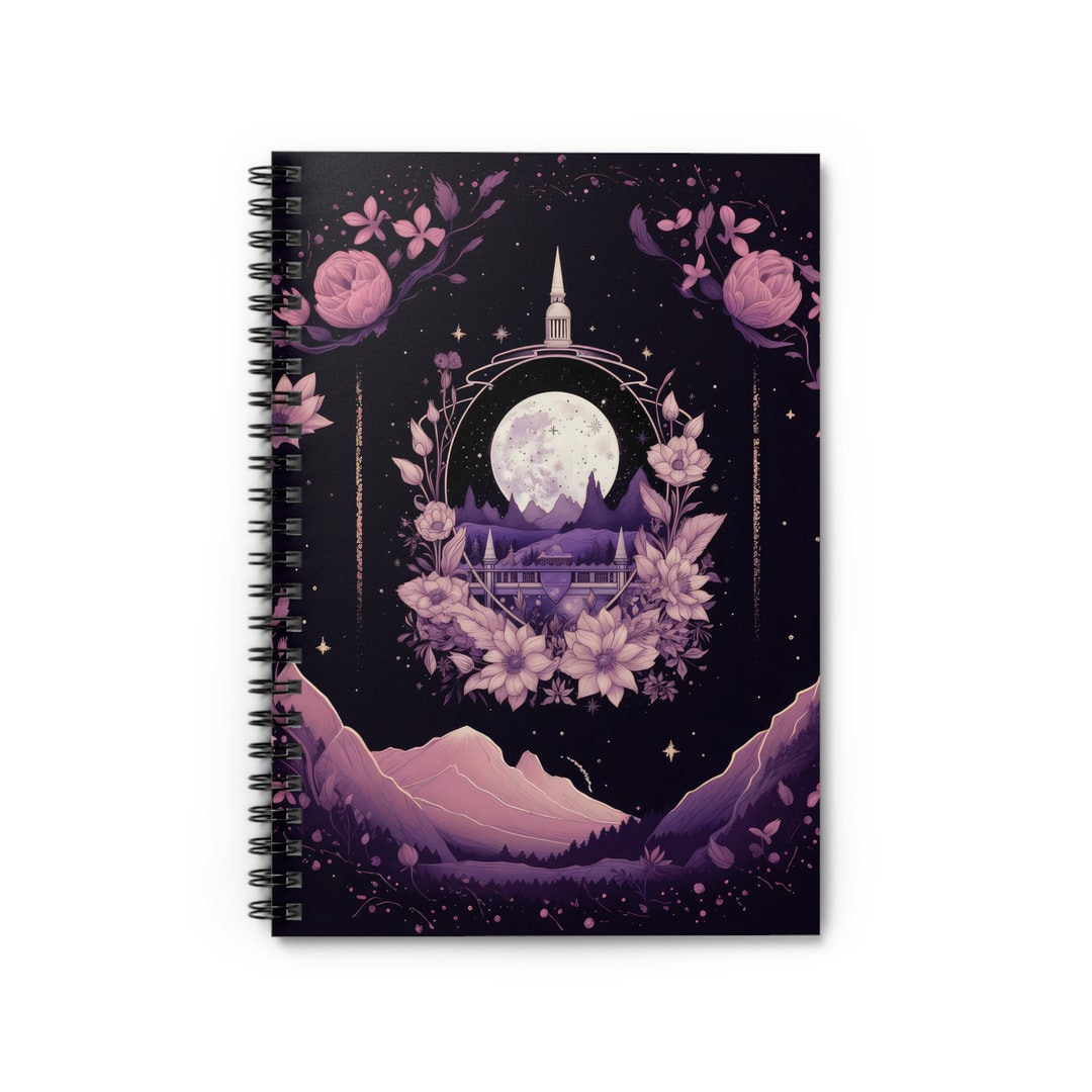 Whimsigoth Goblincore Spiral Notebook: Dark Floral Moon Tarot - Ruled ...