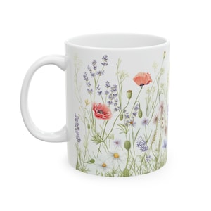 Floral Coffee Mug Wildflower Meadow Spring Ceramic Mug 11oz - Etsy