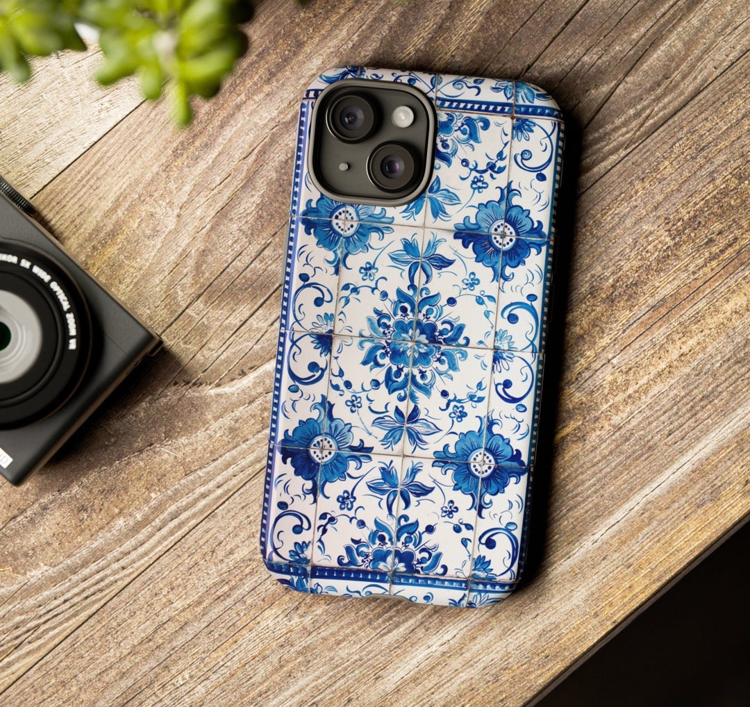 Azure Mediterranean Azulejo Porcelain Tile Design Phone Case iPhone ...