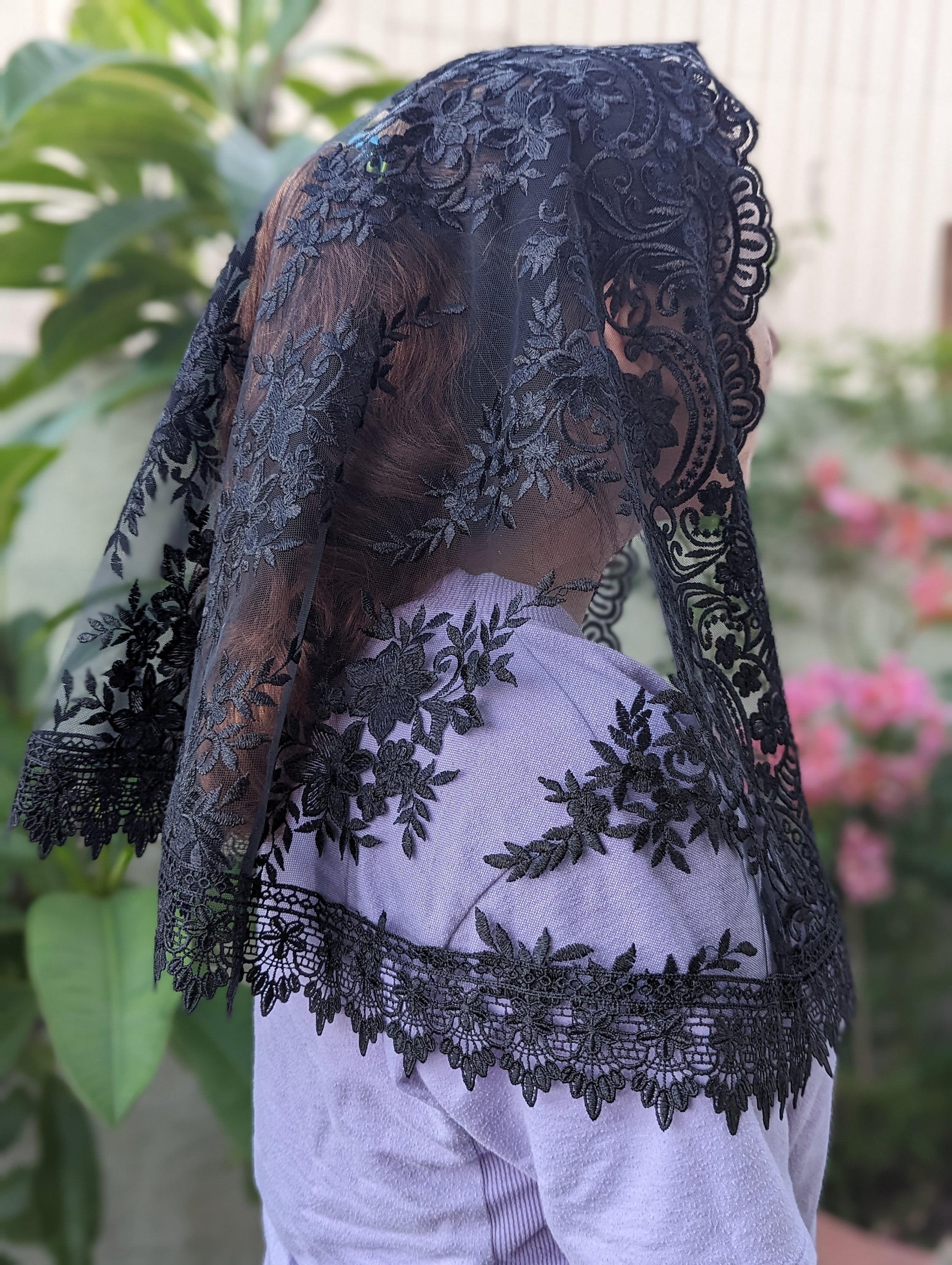 Black Veil D Shape/ Prayer Veil/ Catholic Mass Veil - Etsy