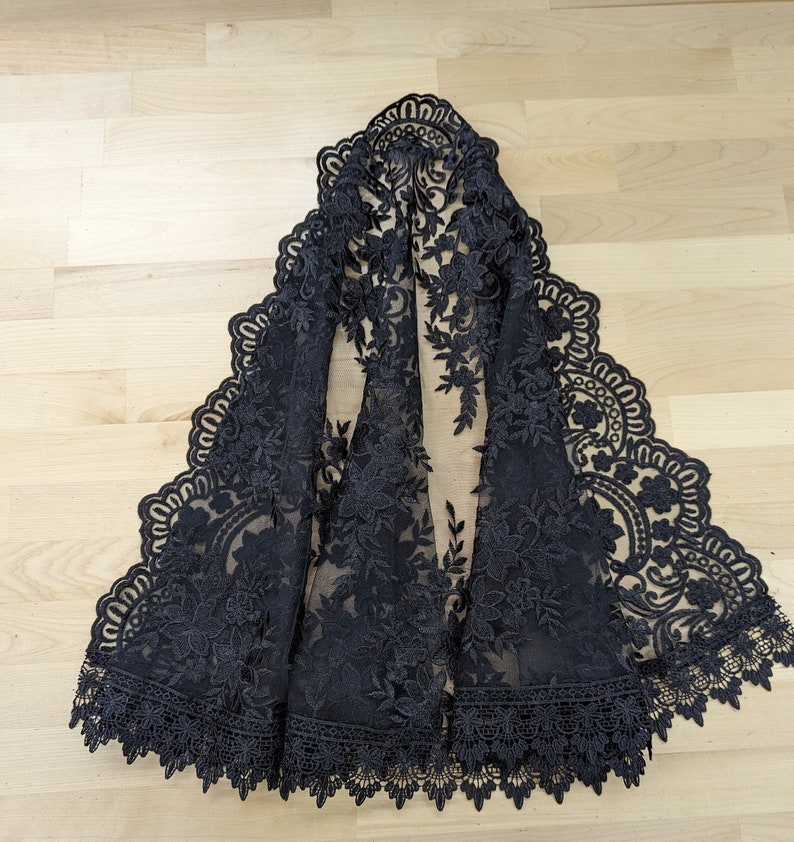 Black Veil D Shape/ Prayer Veil/ Catholic Mass Veil - Etsy