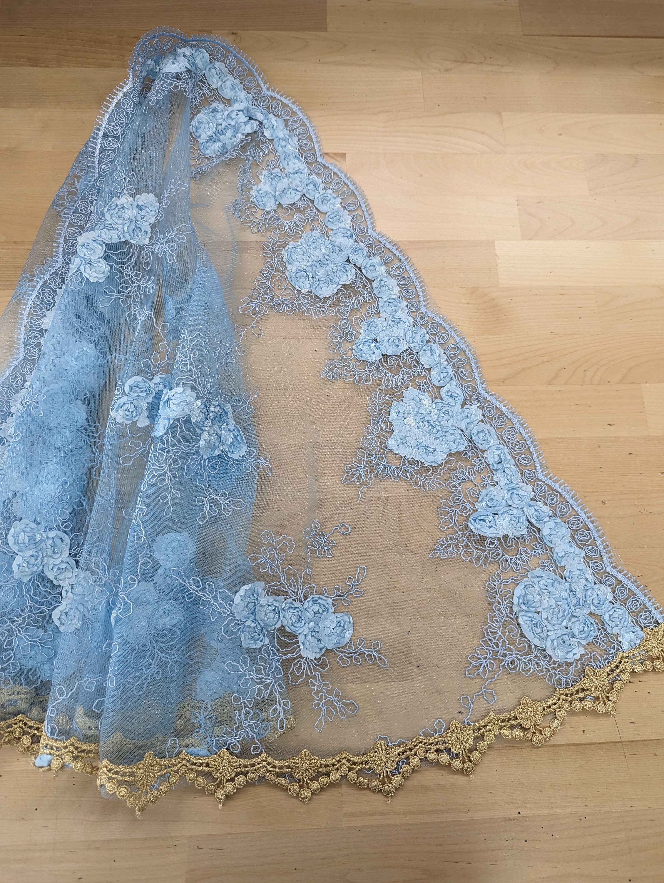 Baby Blue D Shape/ Prayer Veil/ Catholic Mass Veil - Etsy