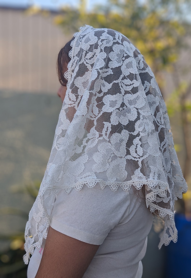 Ivory Veil- Triangle Veil/ Prayer Veil/ Mass Veil - Etsy