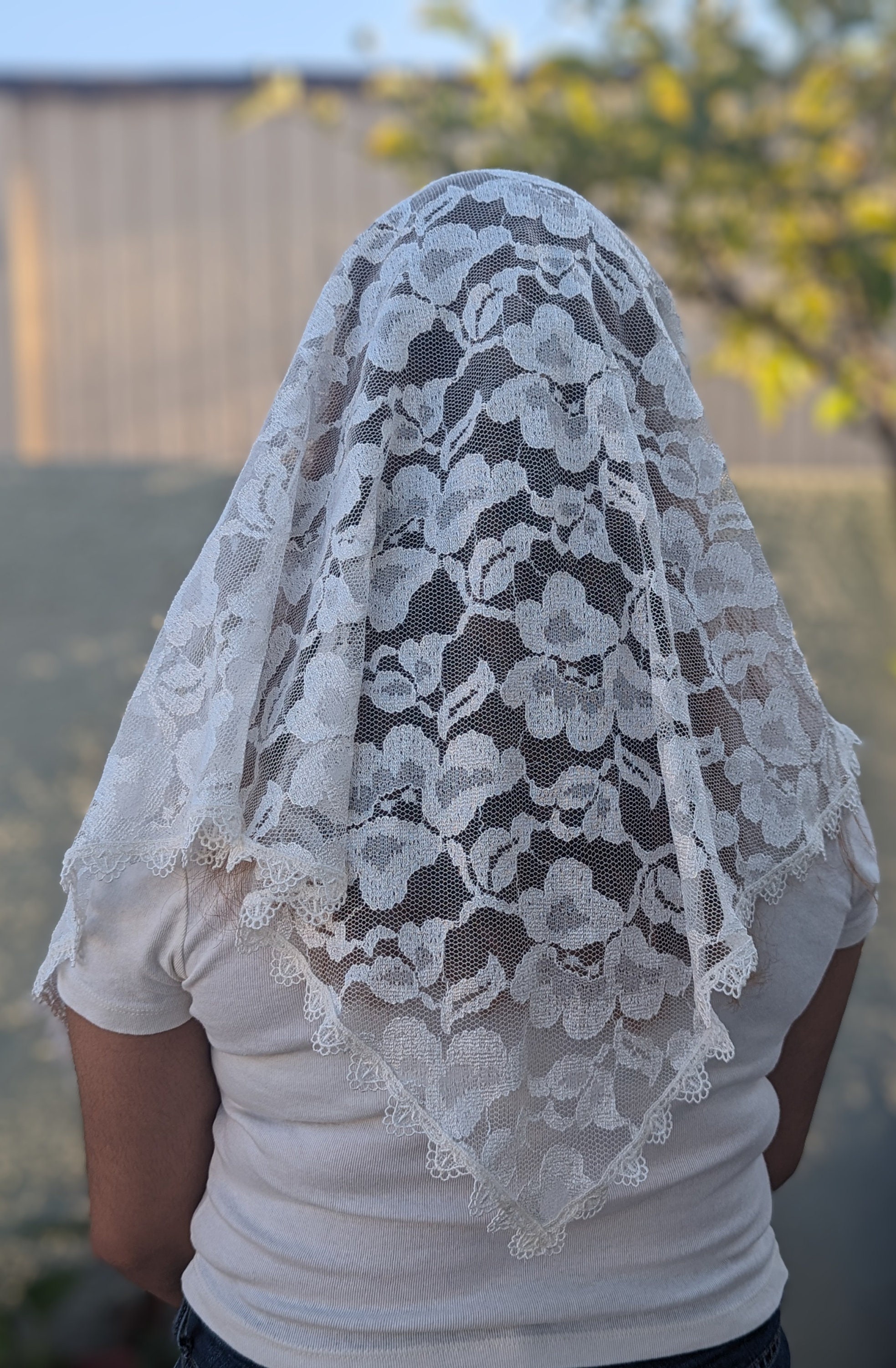 Ivory Veil- Triangle Veil/ Prayer Veil/ Mass Veil - Etsy
