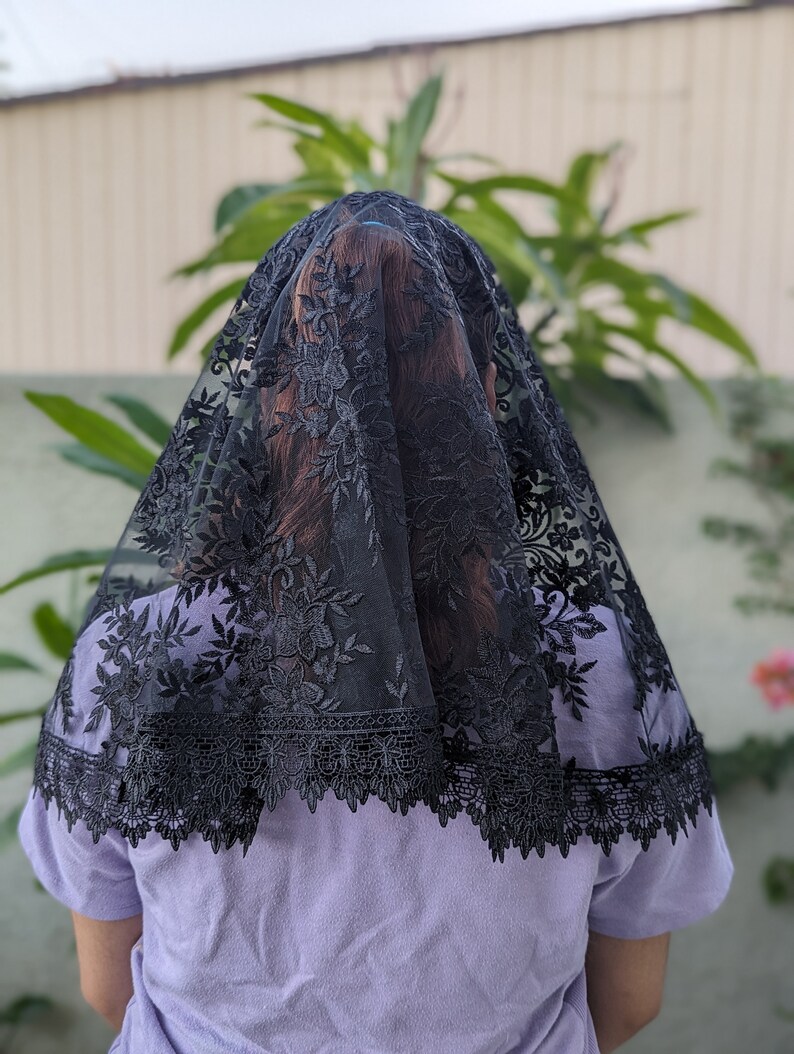 Black Veil D Shape/ Prayer Veil/ Catholic Mass Veil - Etsy